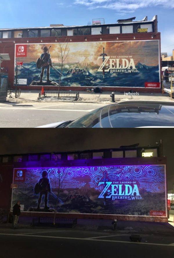 This Breath Of The Wild Billboard Glows In The Dark At Night – NintendoSoup