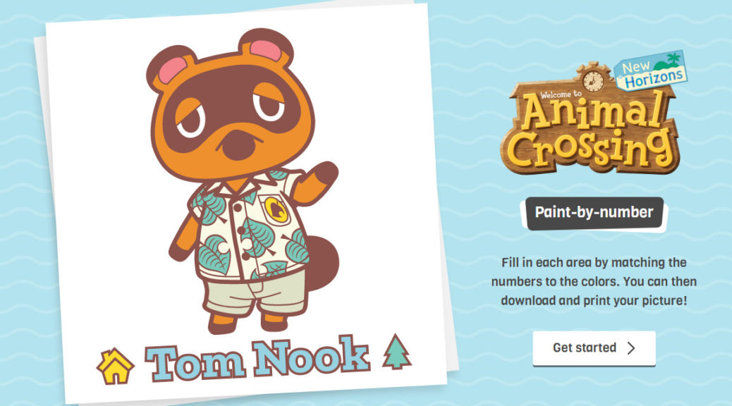 Nintendo Shares Digital Tom Nook Paint-By-Number Sheet – NintendoSoup