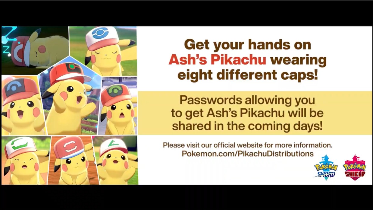 Ash Cap Pikachu Distributions Announced For Pokemon Sword And Shield ...