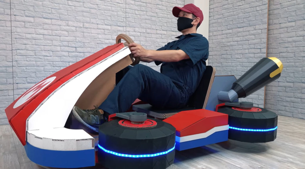 Random: Cardboard Crafter Creates A Functioning Mario Kart In Real-Life ...