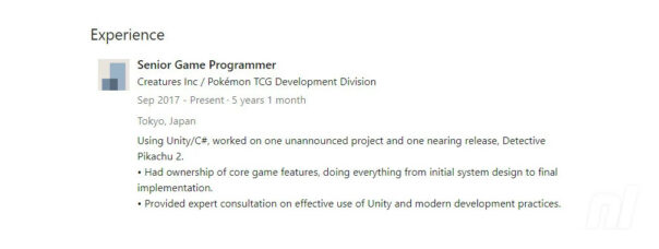 Rumor: Detective Pikachu 2 Game “Nearing Release” According To Linkedin Profile – NintendoSoup