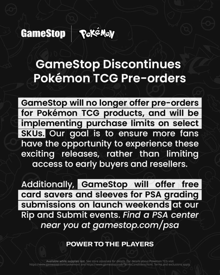 Gamestop Will No Longer Accept Pre-orders For Pokemon TCG Products ...